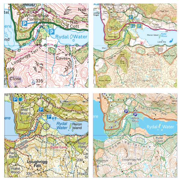 Comparison of outdoor leisure maps - Laser Mountain Maps